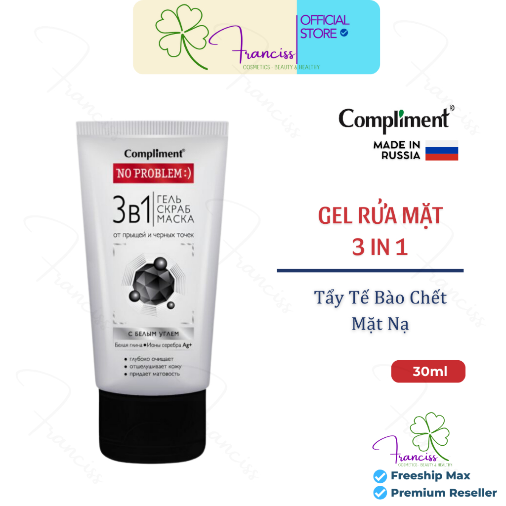 Gel Rửa Mặt Compliment No Problem 3 in 1 Làm Sạch, Tẩy Da Chết, Mặt Nạ ...