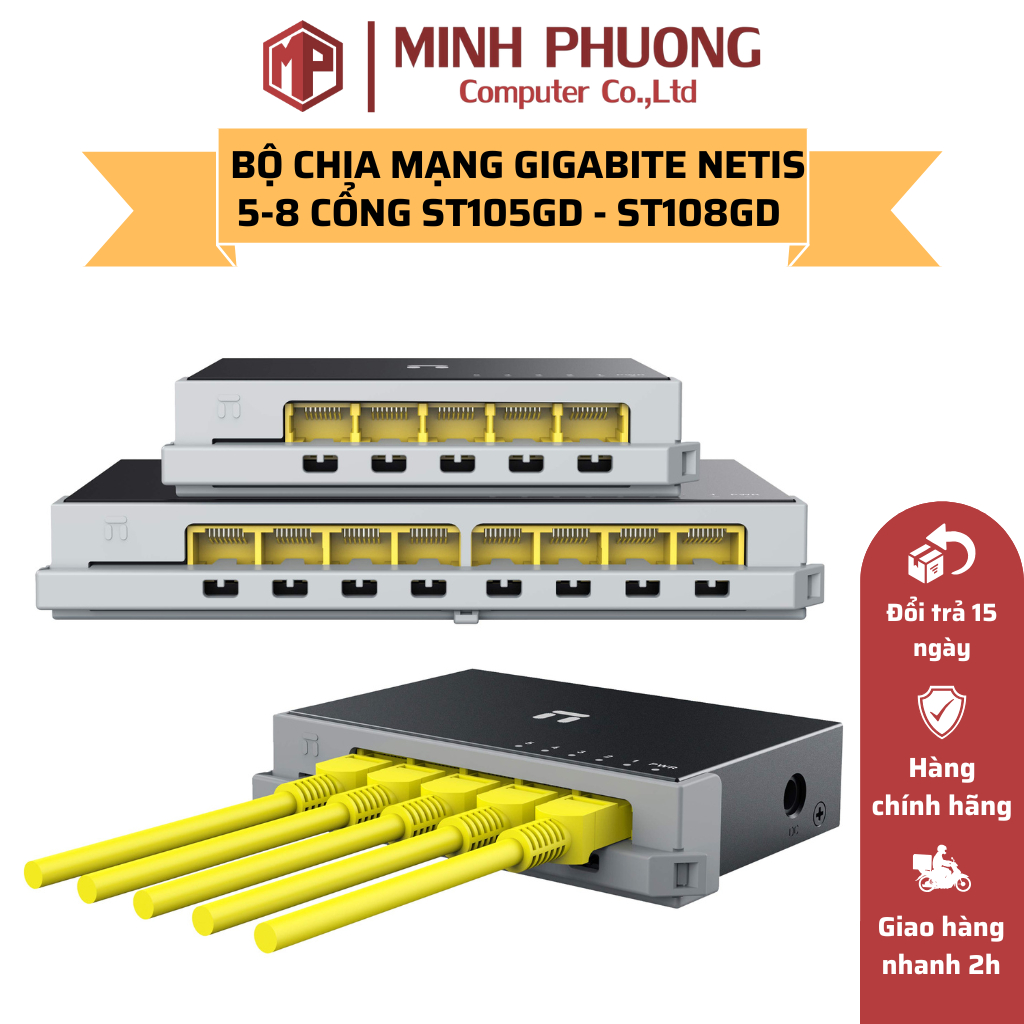 Bộ Chia Mạng Tốc Độ Gigabite NETIS ST05GD - ST108GB 10/100/1000 Mbps Hàng Chính Hãng | Shopee ...