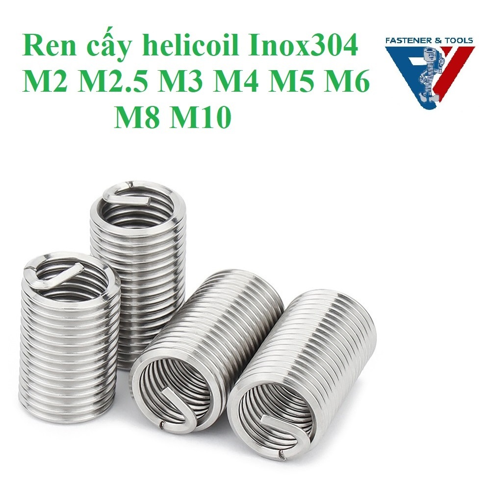 (INOX304) 50 cái Ren cấy Helicoil inox 304 M2-M10 | Shopee Việt Nam