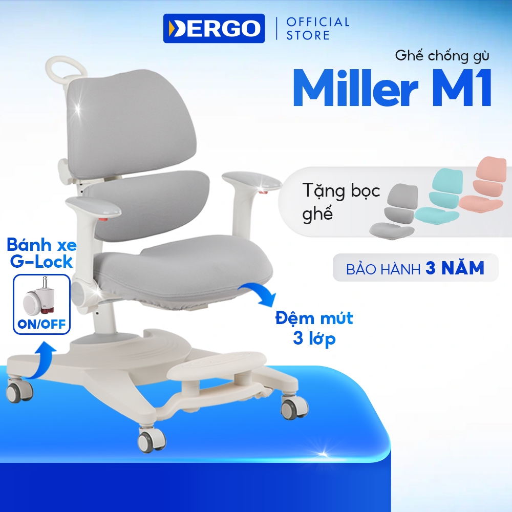 Ghế Chống Gù DERGO ISmart Miller M1 Tặng Bọc Đệm Ghế Và Tựa Lưng Vải 3D ...