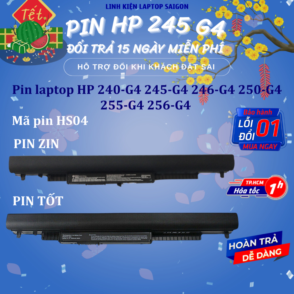 HCM | Pin Laptop HP HS04 ZIN 240 G4 245 G4 246 G4 250 G4 255 G4 256 G4 ...