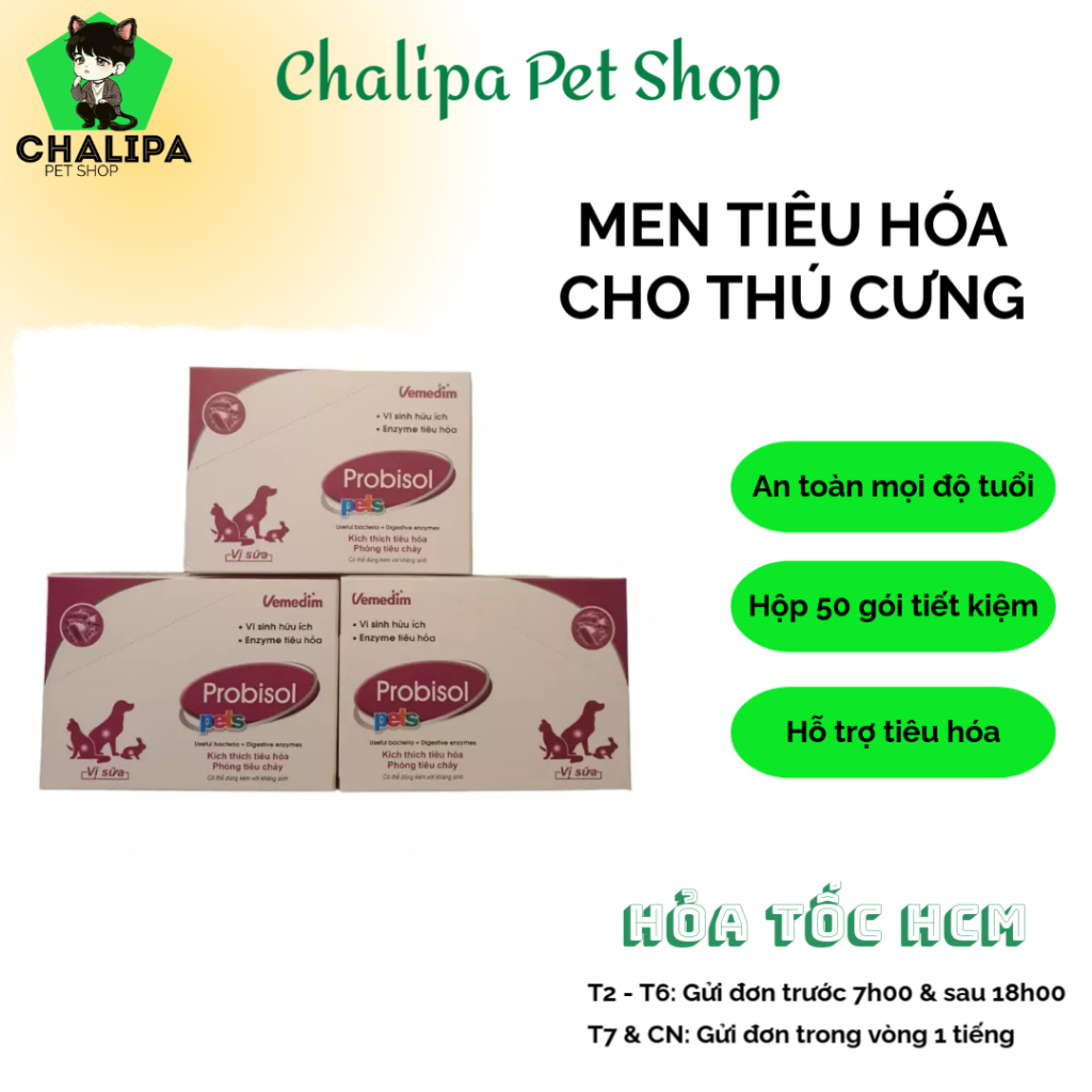 [GIAO HỎA TỐC] [GIÁ SỈ 1 HỘP] Vemedim PROBISOL PETS - Men tiêu hóa cho ...