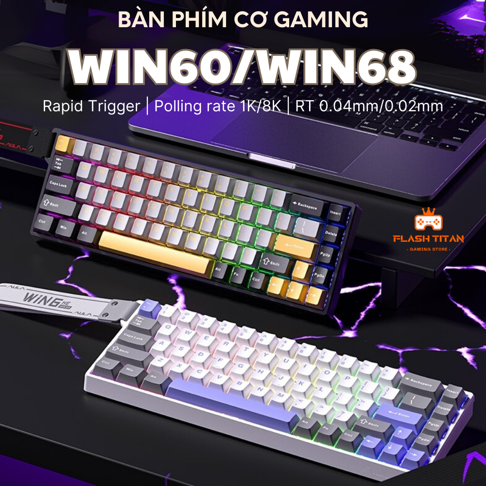 Bàn Phím Cơ Gaming Aula WIN60 HE - WIN68 HE- Rapid Trigger - Switch Nam ...