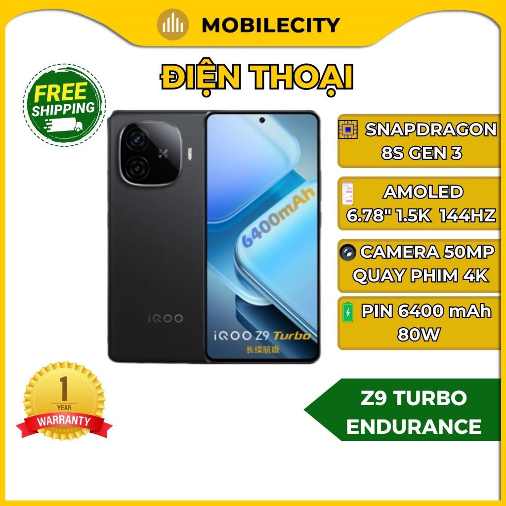 Điện thoại Vivo iQOO Z9 Turbo Endurance Edition - Snapdragon 8s Gen 3 (BHV 12 Tháng) - Giá Rẻ ...