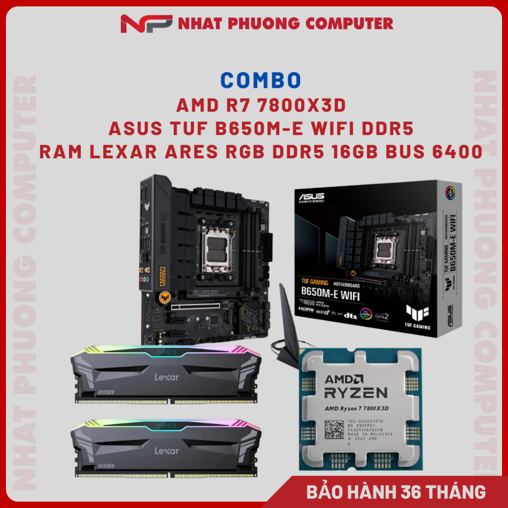 Bộ Linh Kiện Tự Lắp Ráp AMD R7 7800X3D + Asus Tuf B650M-E Wifi Ddr5 ...