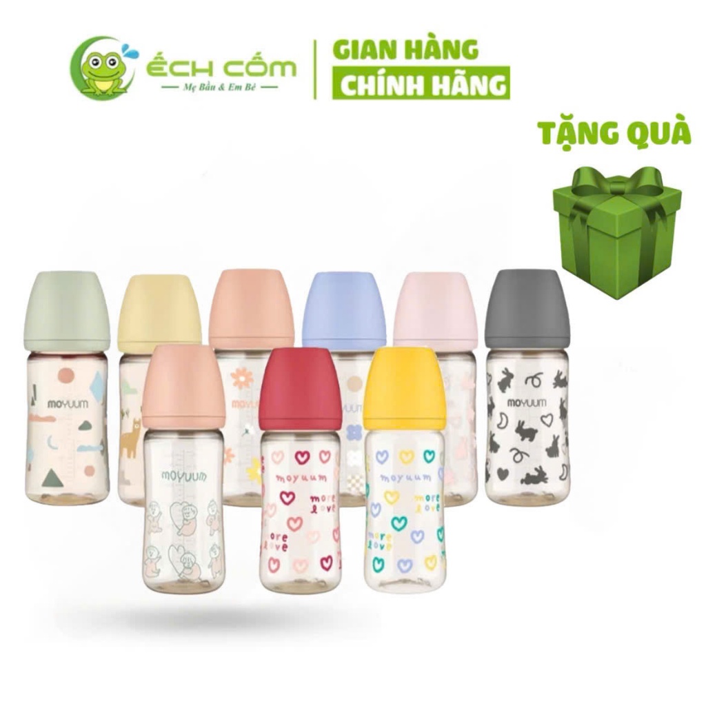 Bình sữa moyuum korea vẹn nguyên các phiên bản, 170ml-270ml ( Tặng thêm 1 núm cho bé ...
