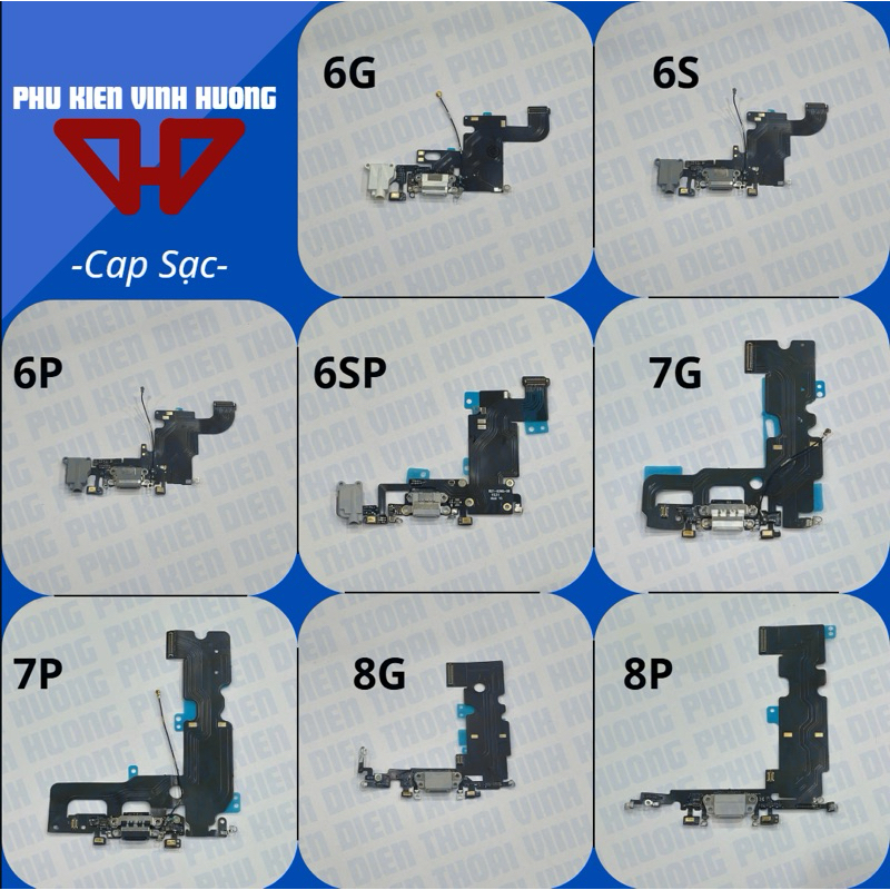 Cụm Cáp Chân Sạc Dành Cho Ip 6G,6S, 6P,6SP,7G,7P,8G,8P,X,Xs,Xr,Xsmax,11,12/12Pro,11Promax,11Pro ...