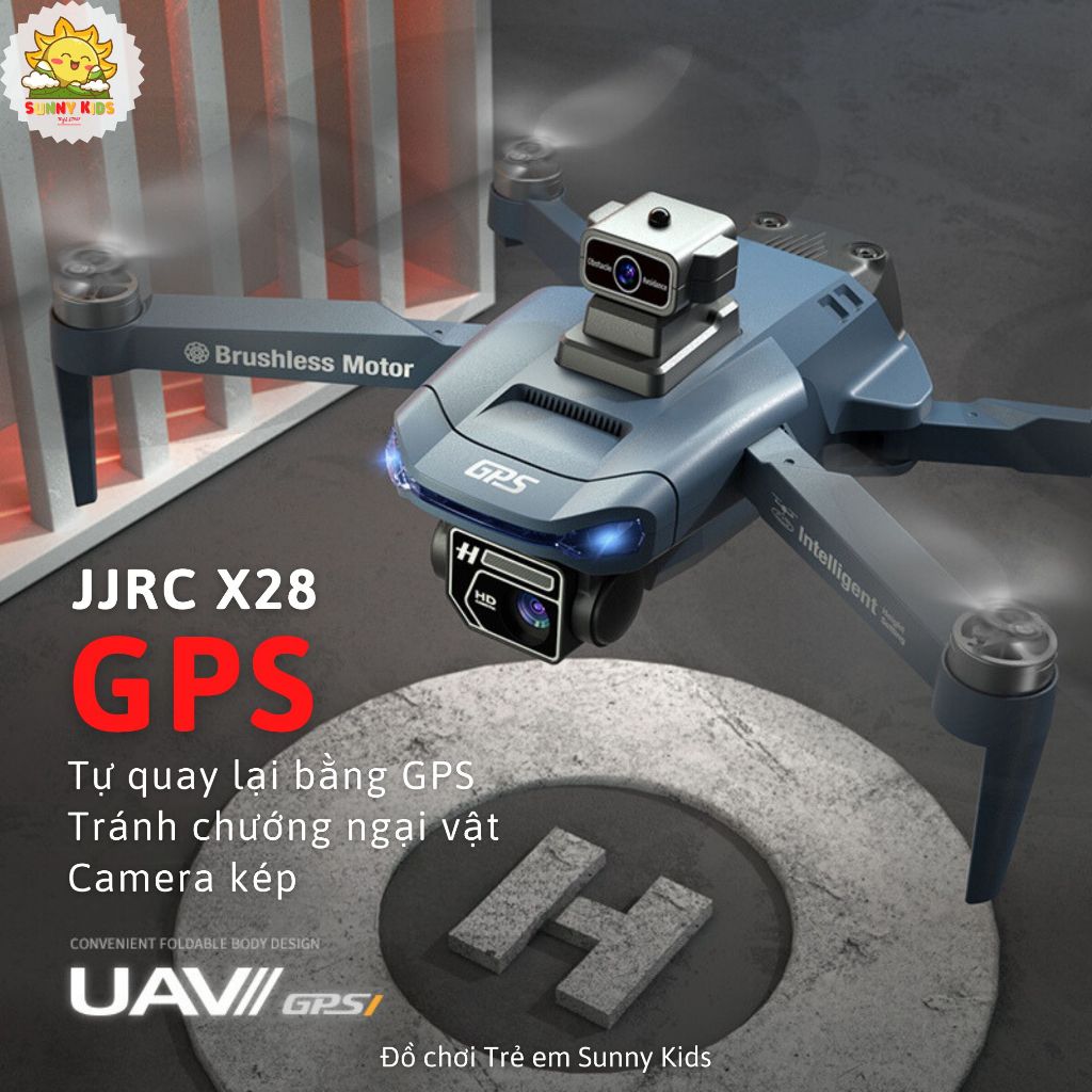 [GPS] Drone JJRC X28 Camera HD kép, định vị GPS, luồng quang, tự quay ...
