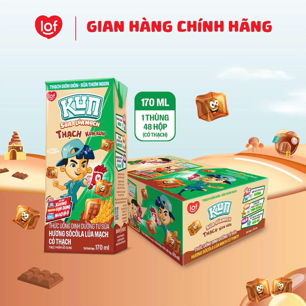 Kun Sôcôla lúa mạch có Thạch thùng 48 hộp x 170ml | Shopee Việt Nam