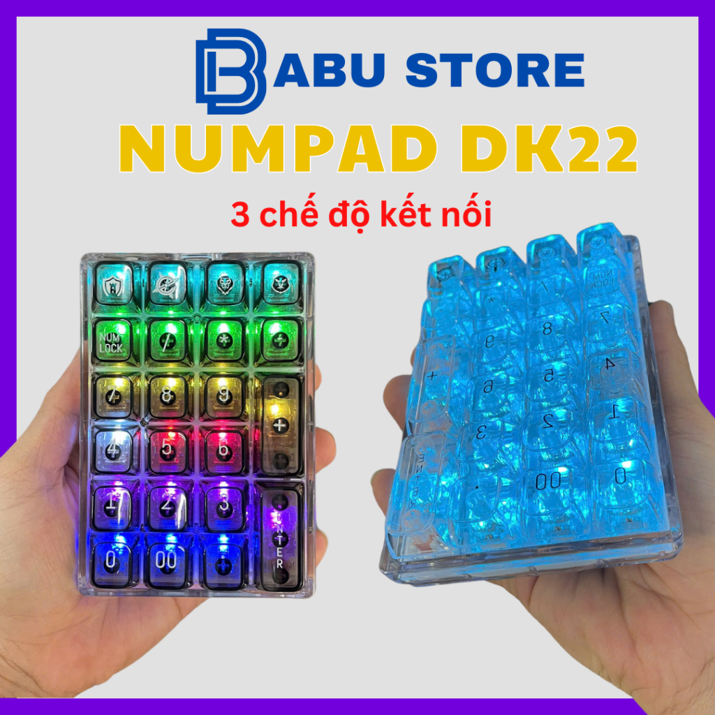 [HỎA TỐC] REUP Kit Numpad DK22 V2 (K22) Ba Chế Độ Kết Nối | RGB Pin 650mAh (Có App Keymap ...