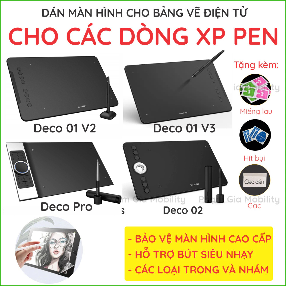 Dán màn hình bảng vẽ điện tử XP Pen Deco 01 V2 V3/ Deco 02/ Mini 7/ Star G640/ 03 V2/ G960s/ 06 ...