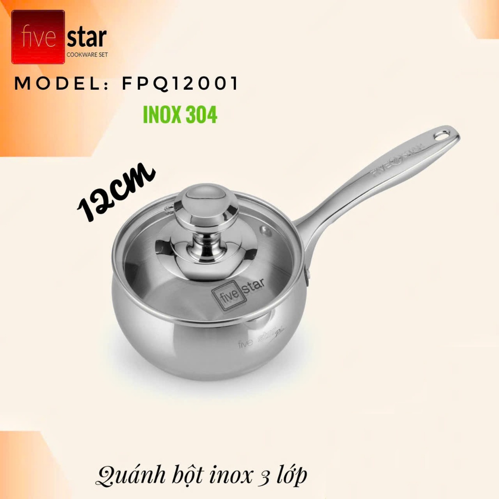 Quánh Inox 304 đáy từ 12cm Fivestar hàng chính hãng Tân Hợp Thành, inox ...