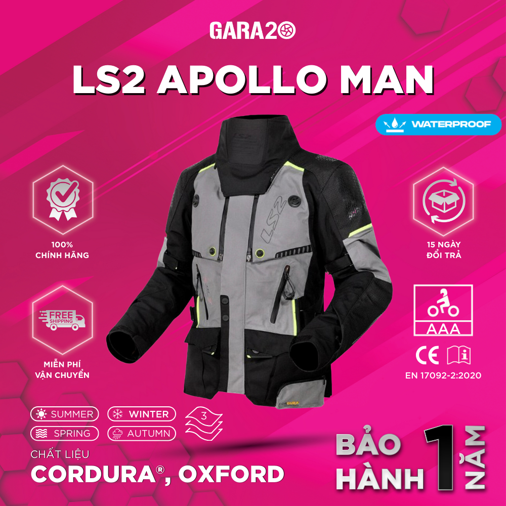 Áo Bảo Hộ Nam LS2 Apollo Man Có Giáp An Toàn Chuẩn AAA 2 lớp Đi Mô Tô ...