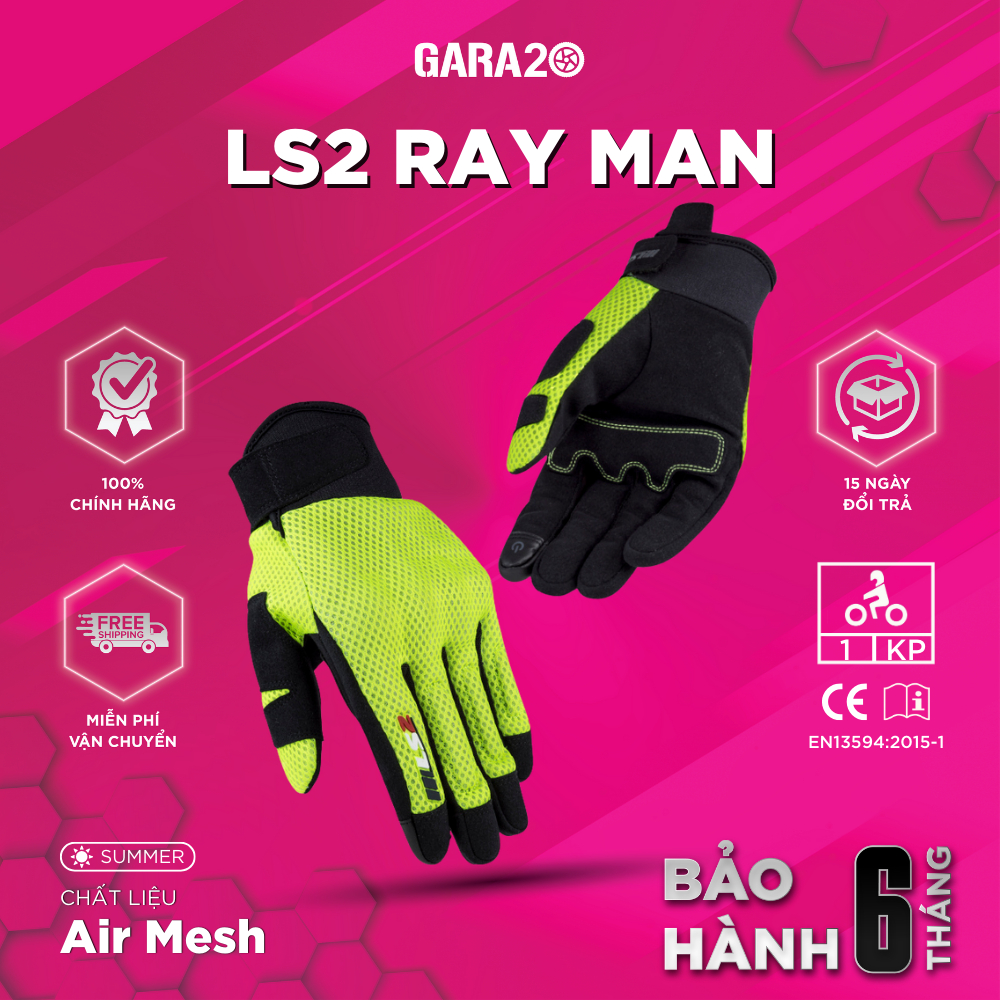 Găng Tay Bảo Hộ LS2 Ray Man Dài Ngón EN13594:2015 Đi Xe Máy Mô Tô PKL ...