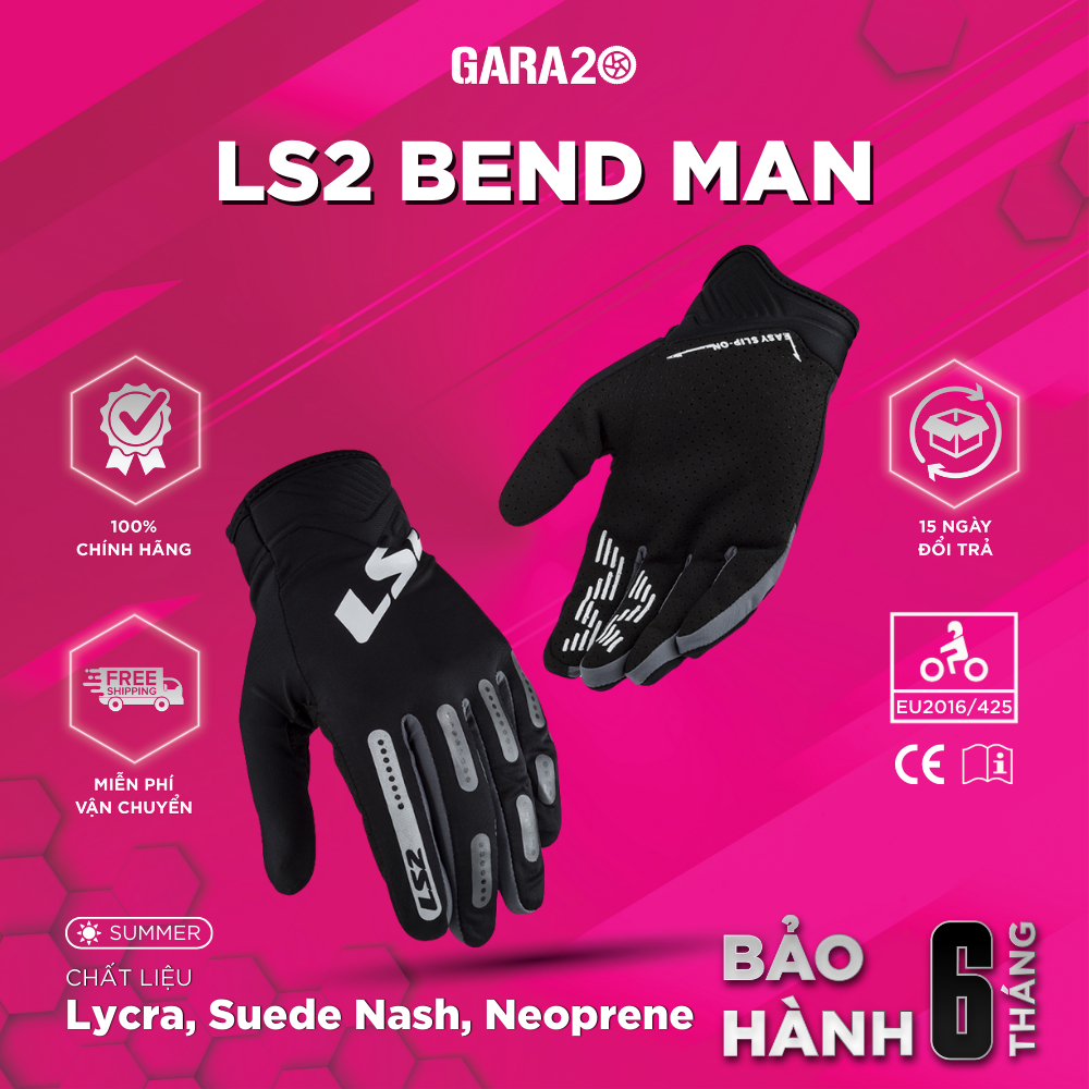 Găng Tay Bảo Hộ LS2 Bend Man Dài Ngón EN13594:2015 Chống Nắng Đi Xe Máy ...
