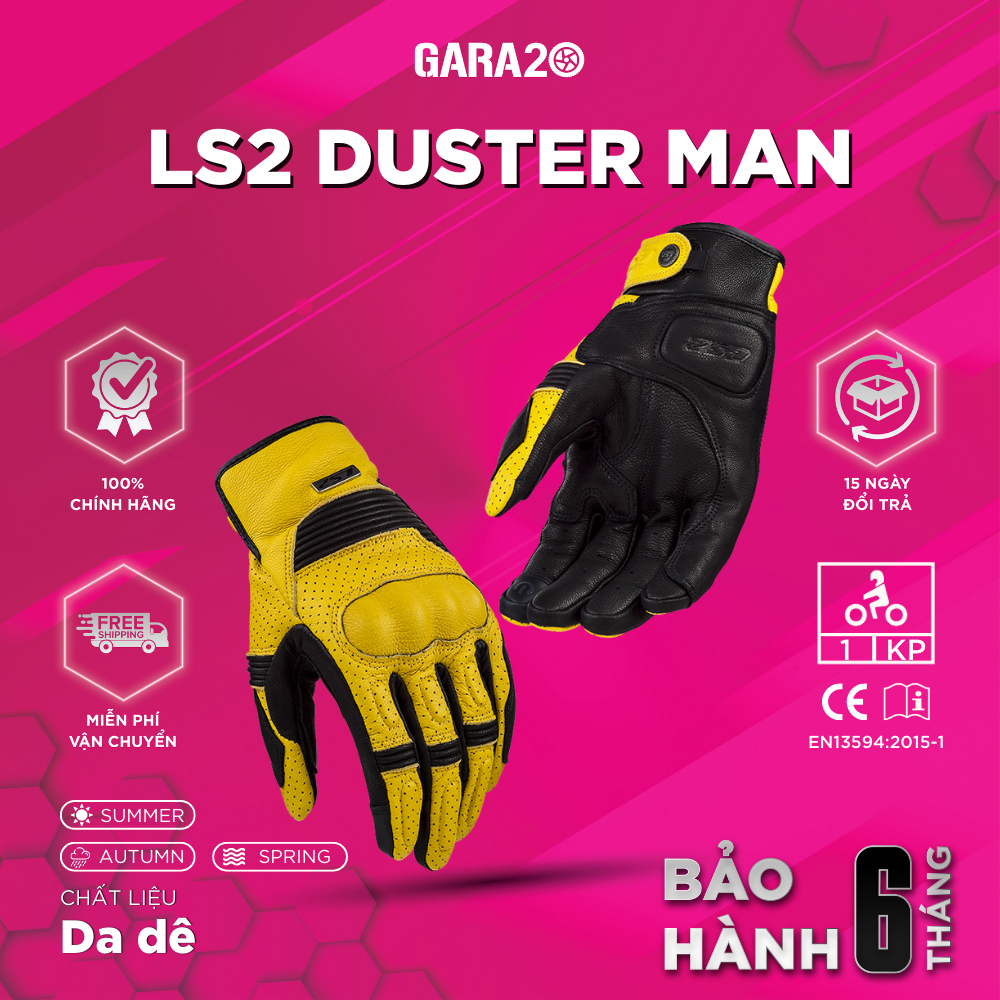 Găng Tay Bảo Hộ LS2 Duster Man Dài Ngón EN13594:2015 Đi Xe Máy Mô Tô ...