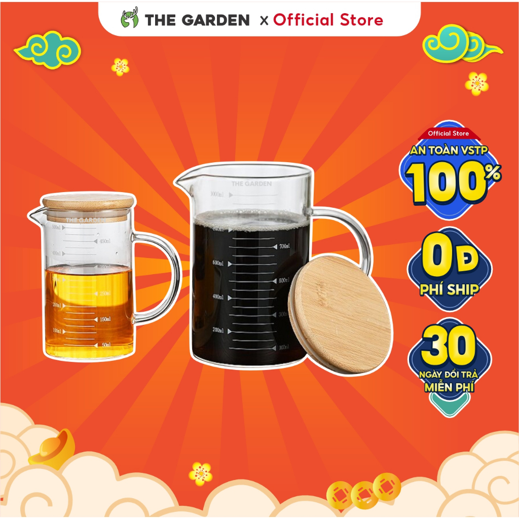Cốc đong định lượng THE GARDEN IGWT thuỷ tinh dung tích 350ml 500ml ...