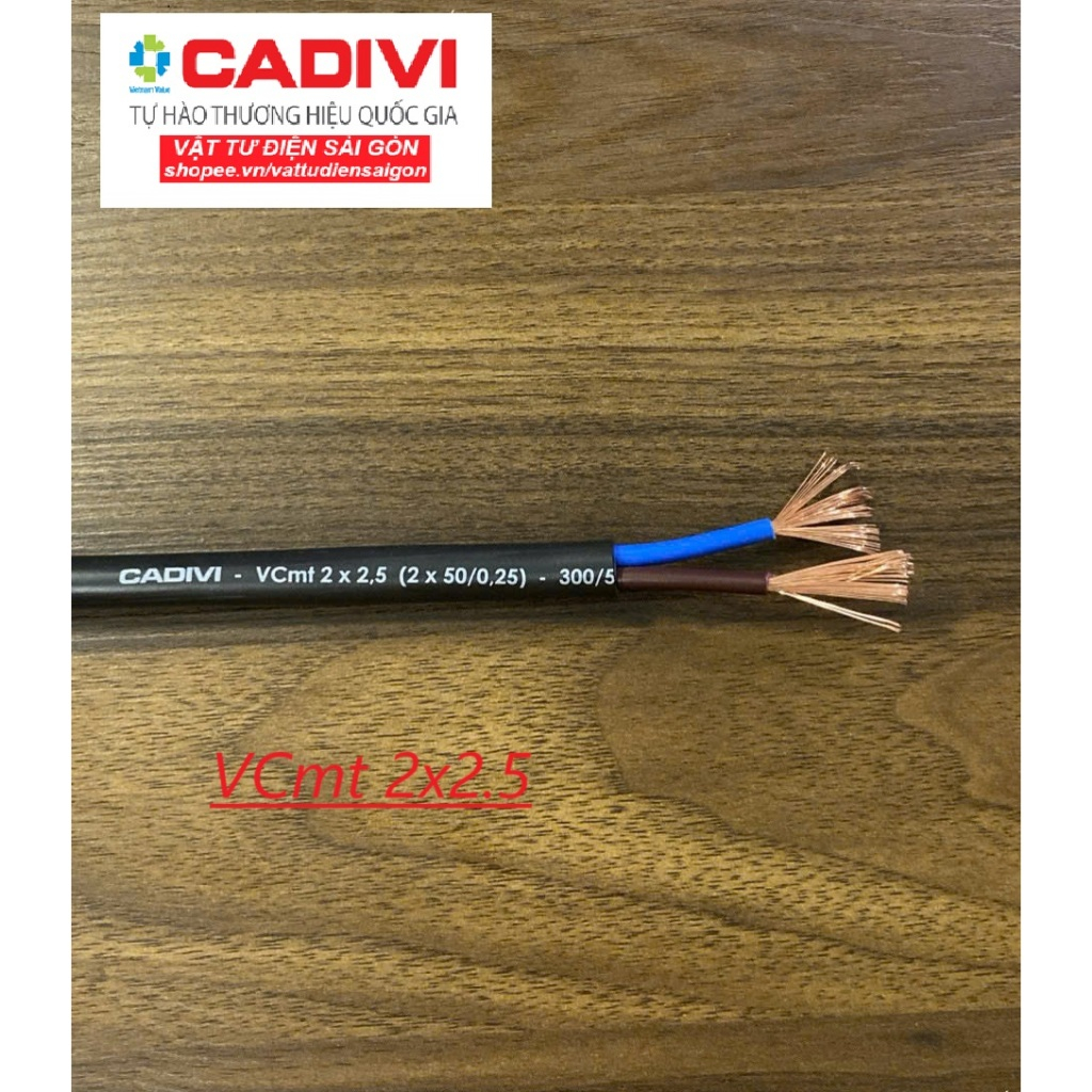 (giá 5 mét) Dây điện CADIVI đôi VCmt 2X2.5 mm đôi mềm tròn 2 lớp cách điện ruột đồng Chính hãng ...