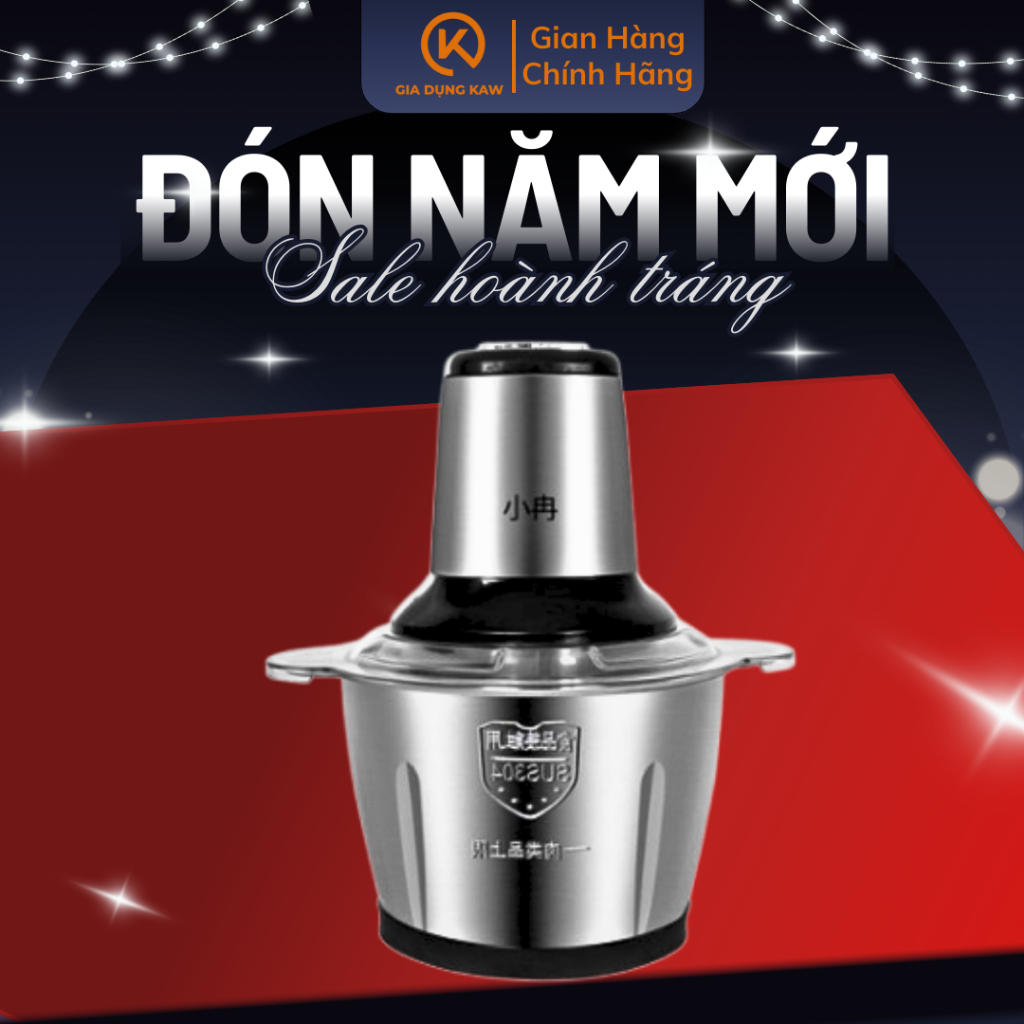 Máy Xay Thịt Đa Năng Cối INOX 304 2L Công Suất 250W, 4 Lưỡi Dao Xay Thịt Cá, Rau Củ, Xay Sinh Tố ...