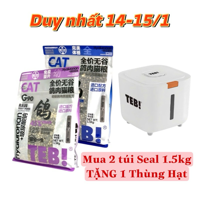 (1 Seal + Ruốc) Hạt Teb G grain free, Teb City không ngũ cốc cho mèo ...