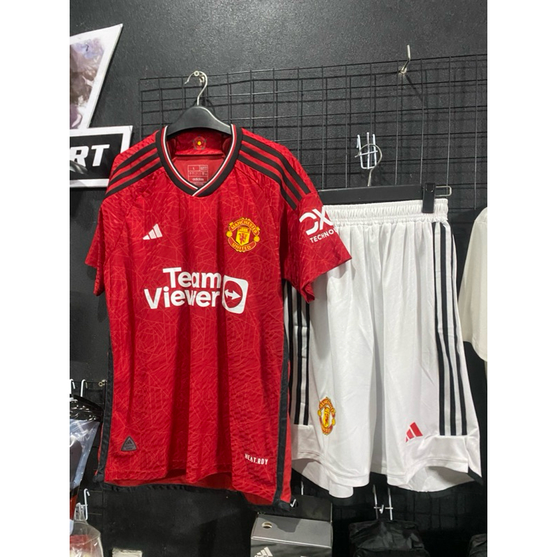 Bộ quần áo bóng đá clb MU sz L âu bản player logo cao su non cao cấp ...