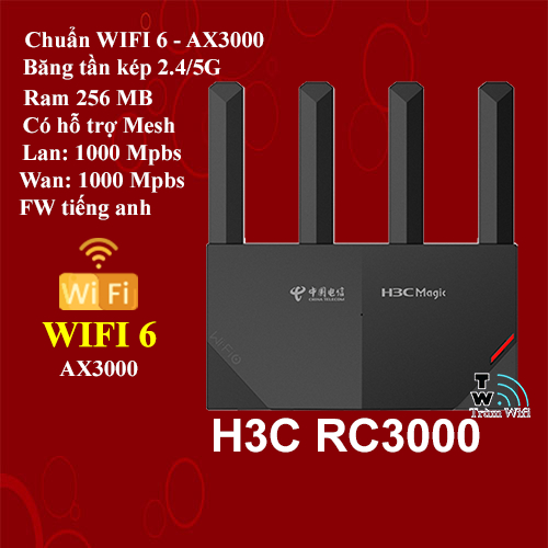 [English Rom] Bộ phát wifi Router wifi H3C RC3000,RT3000,wifi6 ax3000,có mesh,wifi 2 băng tầng,4 ...