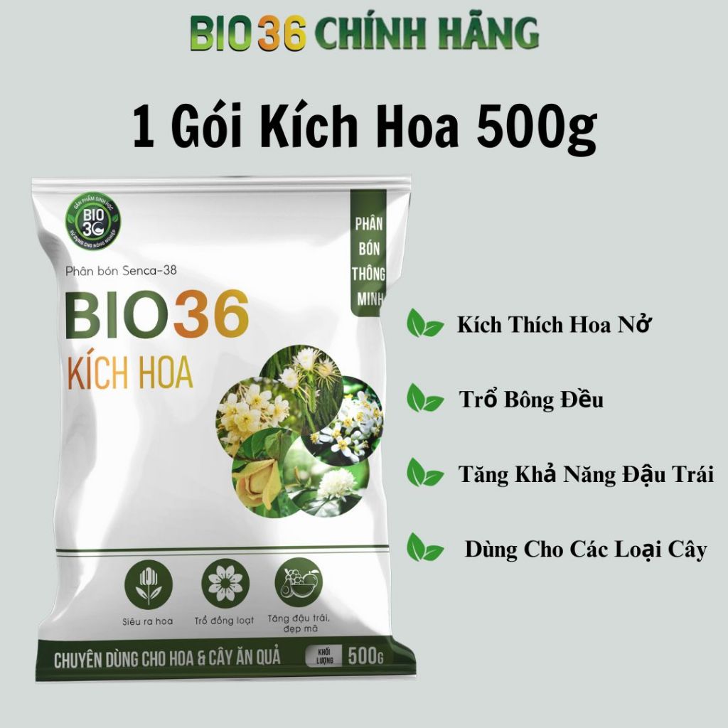 BIO 36 Siêu Kích Hoa - Gói 500g - Chuyên Dùng Cho Hoa và Cây Ăn Quả ...