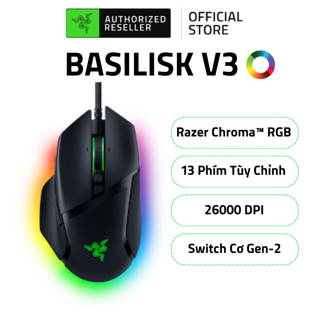 Chuột Gaming Razer Basilisk V3 Dây | Cáp Razer ™ Speedflex | 26000 DPI ...