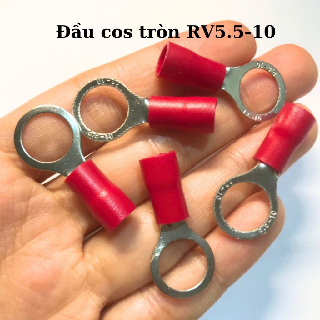 100 Đầu cos tròn RV5.5-10, đầu cos tròn, cos chữ o, cos khuyên. cos đồng thau mạ | Shopee Việt Nam