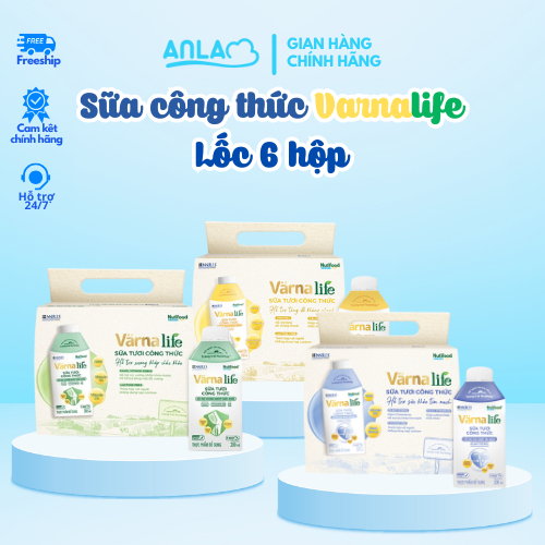 [Lốc 6 hộp] Thực phẩm bổ sung Varna Life sữa tươi công thức hỗ trợ tim ...