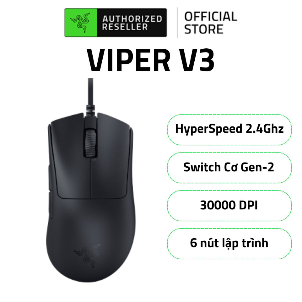 Chuột Gaming Razer Viper V3 | HyperSpeed Wireless 2.4Ghz | 30000 DPI ...