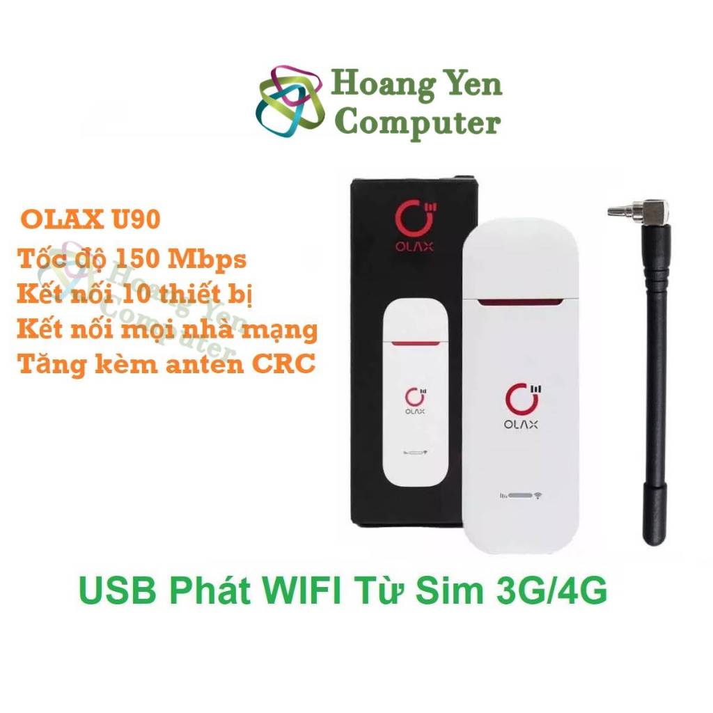 USB Phát WiFi từ Sim 3G/4G OLAX U90 - 150Mbps, Hỗ Trợ 10 Thiết Bị, Kèm Anten - Bảo Hành 6 Tháng ...