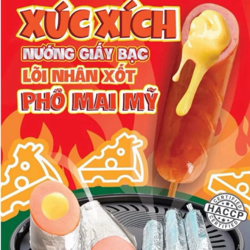 Xúc xích nướng giấy bạc lõi nhân xốt phô mai Mỹ S2(10cây) | Shopee Việt Nam
