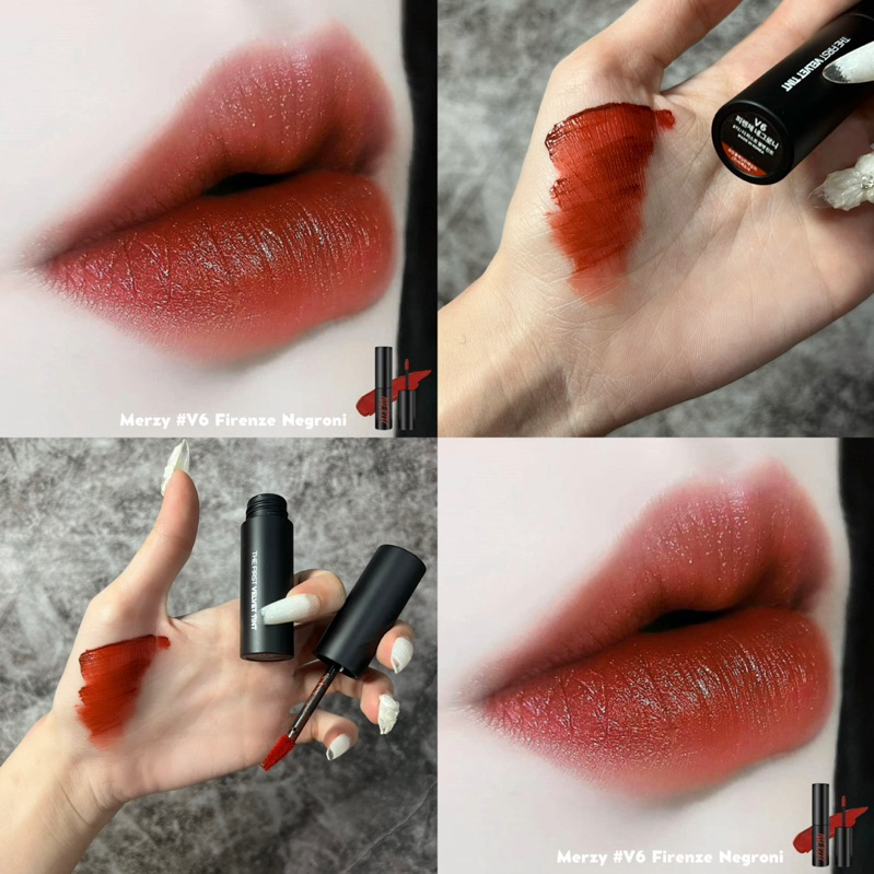 Son Kem Merzy V6 Phiên Bản Vỏ Đen Đỏ Cam Gạch. | Shopee Việt Nam