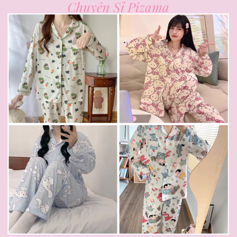 Bộ ngủ - đồ ngủ pijama thỏ xanh kate lụa loại 1 | Shopee Việt Nam