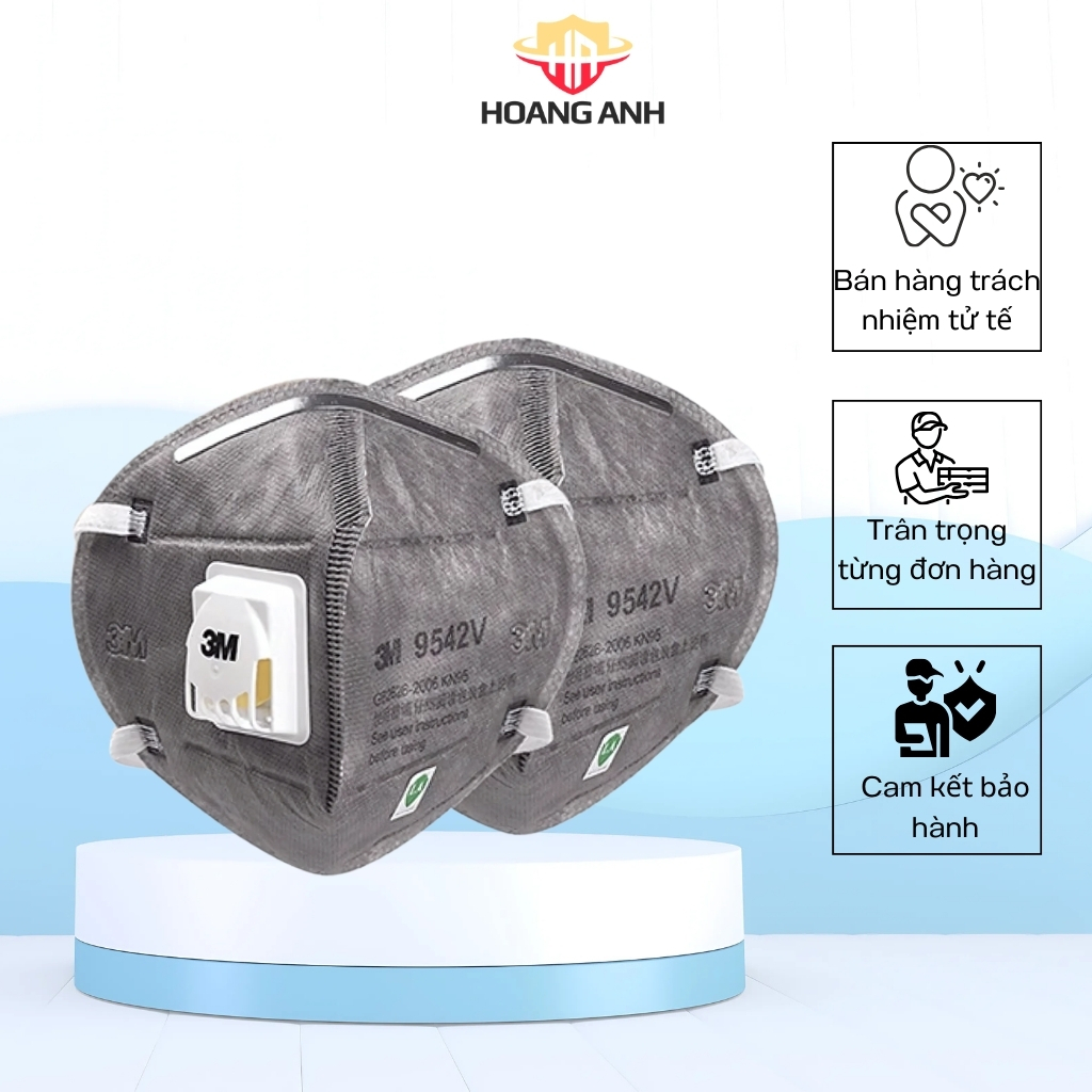 Khẩu trang 3M 9542V KN95 có van thở chống vi khuẩn,virus,bụi | Shopee Việt Nam