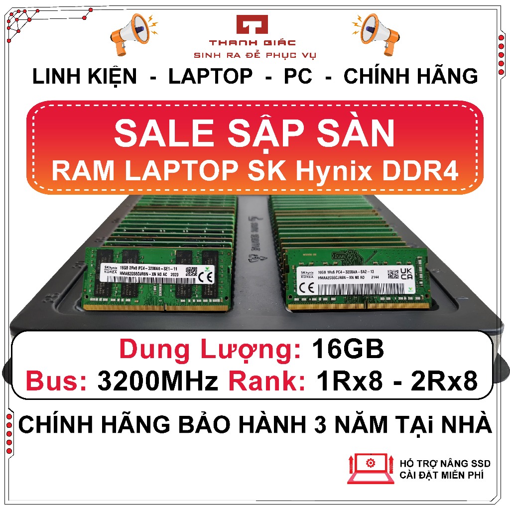 Ram Laptop DDR4 SK Hynix 16GB Bus 3200MHz, Chính Hãng - Bảo Hành 3 Năm ...