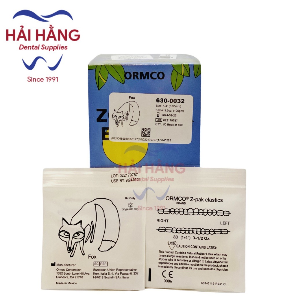 Chun liên hàm chỉnh nha Z-pak Elastics chính hãng ORMCO Z-pak Elastics ...