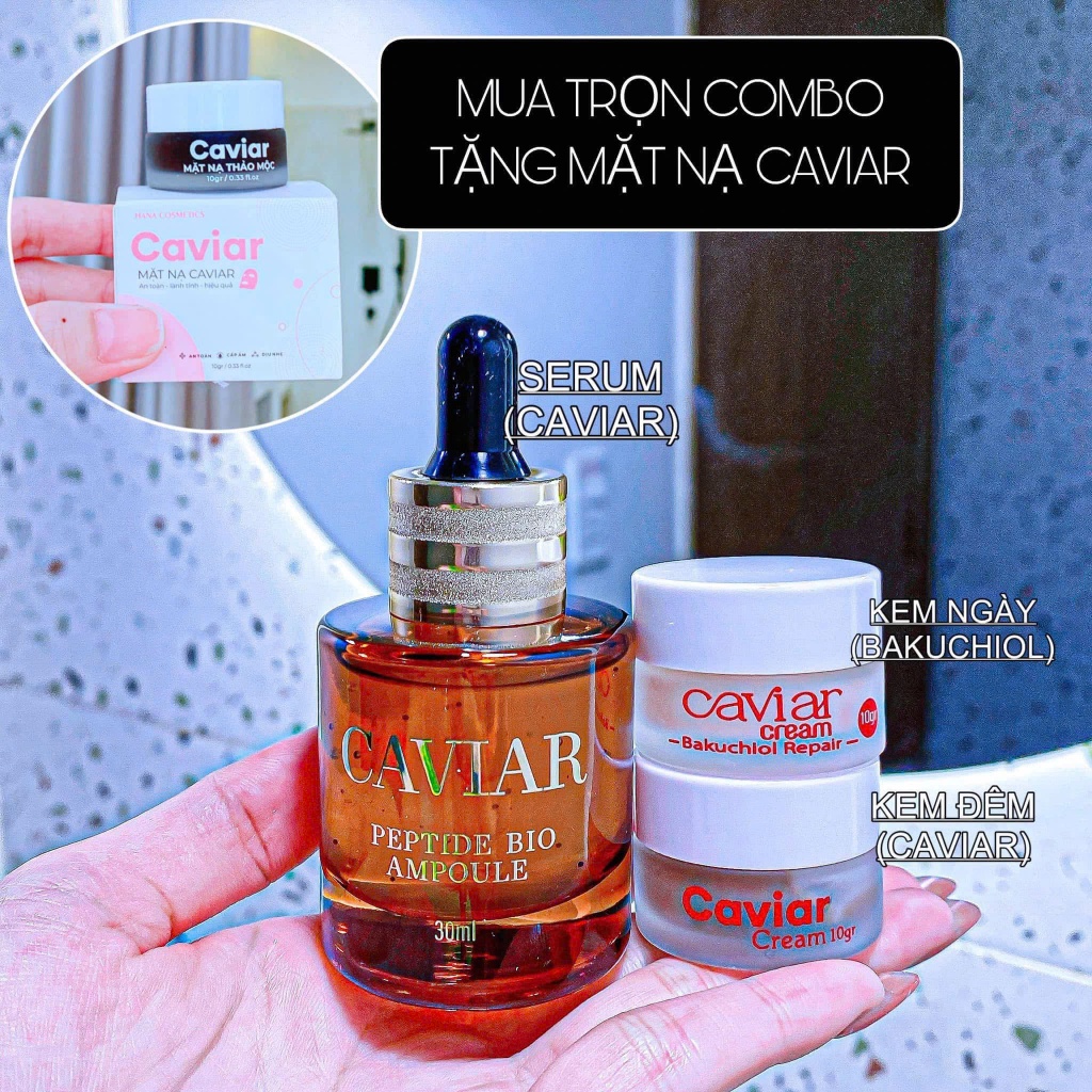 COMBO CAVIAR ( Kem Đêm Caviar 10g + Kem Ngày Caviar Bakuchiol 10g ...