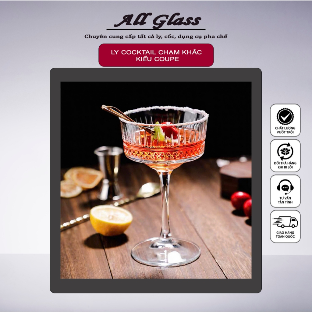 Ly Martini thủy tinh chân cao 280ml, ly cocktail thủy tinh cao cấp ...