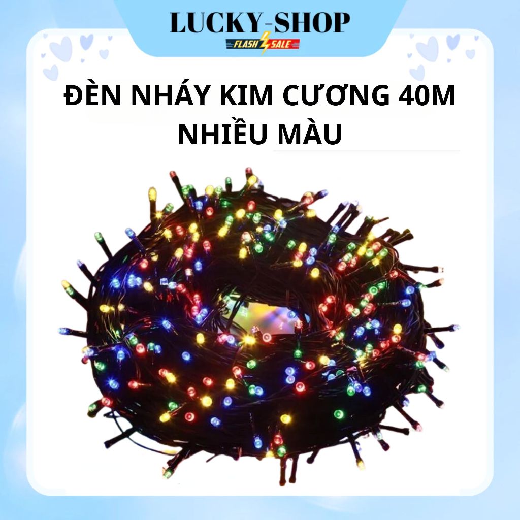 Dây Led Nháy Kim Cương 50m 7 Màu Trang Trí Quấn Cây,Đèn Nháy Chớp Tết ...