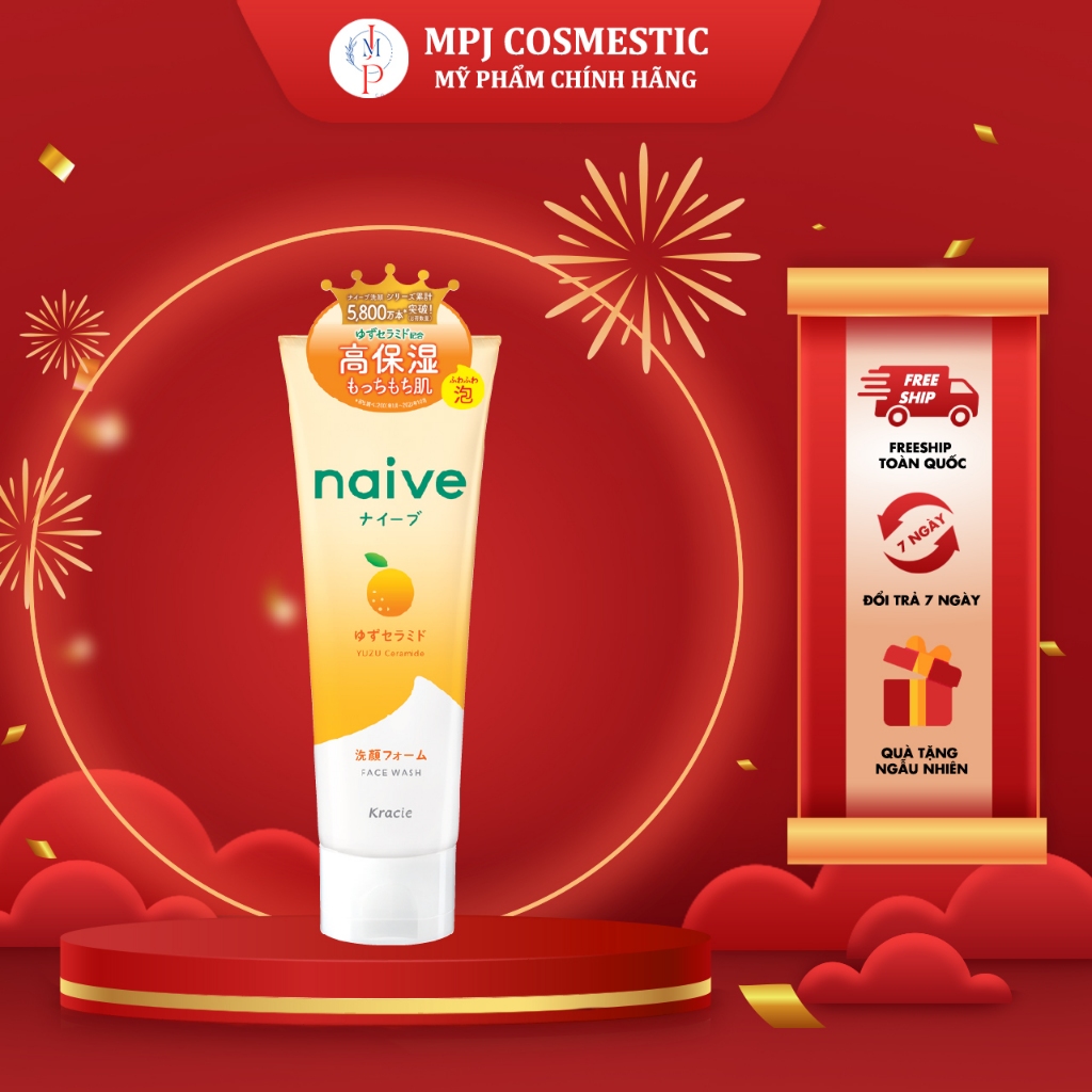 Sữa Rửa Mặt Sạch Sâu Chiết Xuất Ceramide Kracie Naive Face Wash Yuzu Ceramide 130g | Shopee Việt Nam
