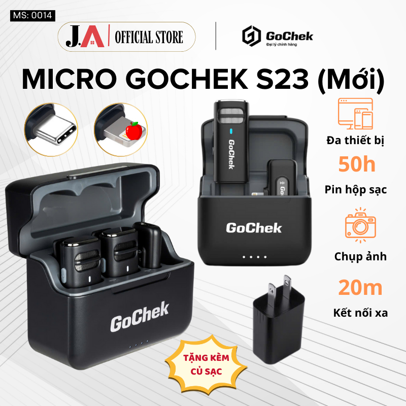 Mic Thu Âm Không Dây Gochek S23 Chính Hãng Phiên Bản Mới Nhất, Lọc Tạp Âm Giảm Ồn Bảo Hành 12 ...