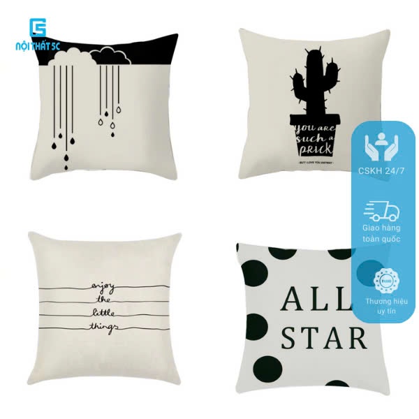[Giao Ngẫu Nhiên] Gối vuông decor sofa, gối tựa lưng ghế bập bênh êm ái ...