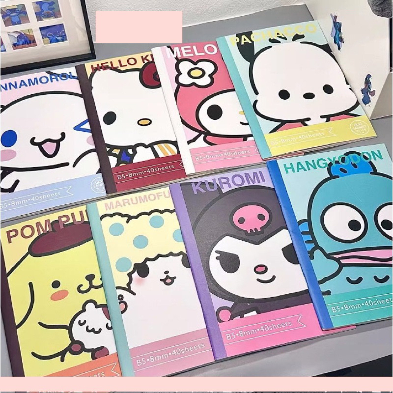 Vở sổ tay ghi chú B5 hoạt hình Kuromi Melody Cinnamoroll Kitty Pompurin ...