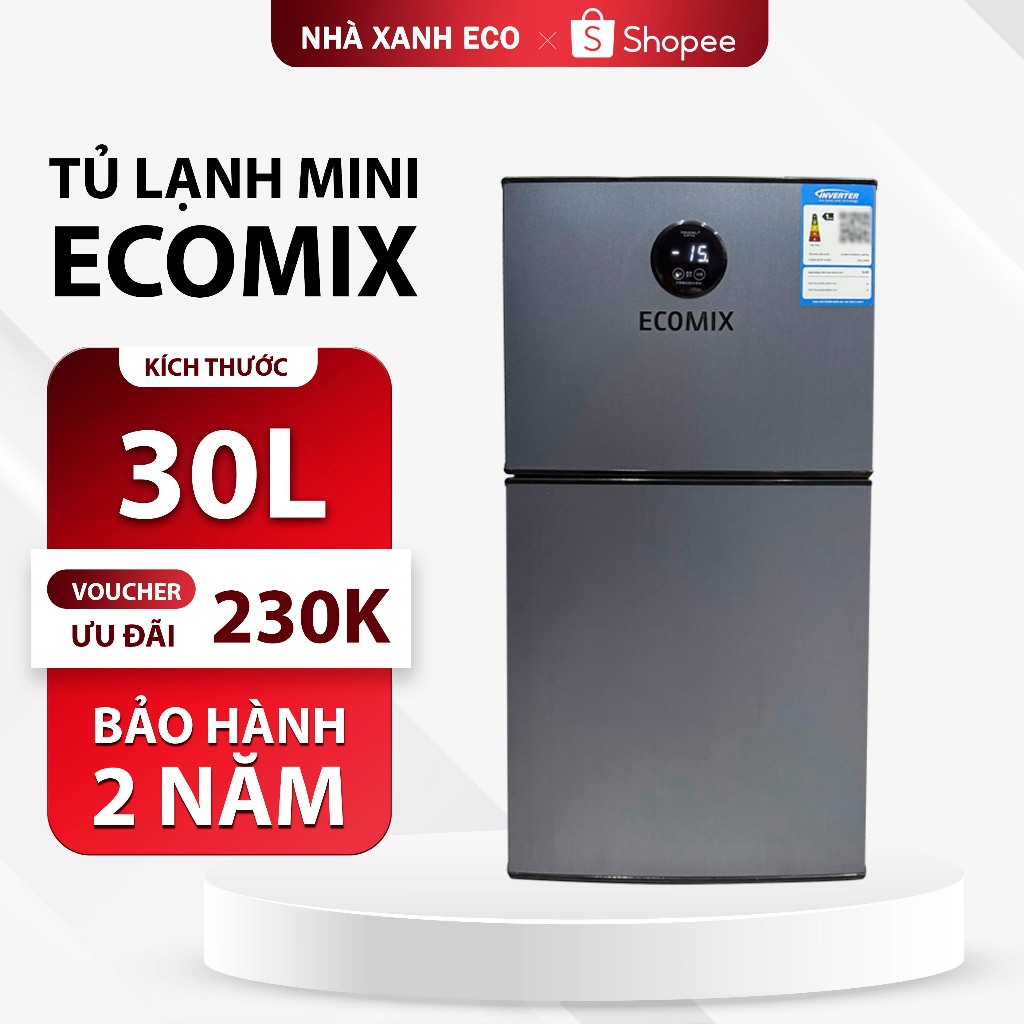 Tủ lạnh mini ECOMIX 2 ngăn có màn hình điều chỉnh nhiệt độ 30L - Tiết kiệm điện - bảo hành 2 năm ...