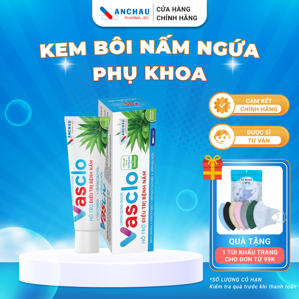 Kem Bôi Phụ Khoa Vasclo ANCHAU PHARMA.JSC Dược Phẩm An Châu Giúp Giảm ...