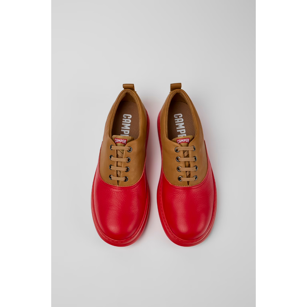 Giày Camper Runner Brown and red leather sneakers for men | Shopee Việt Nam