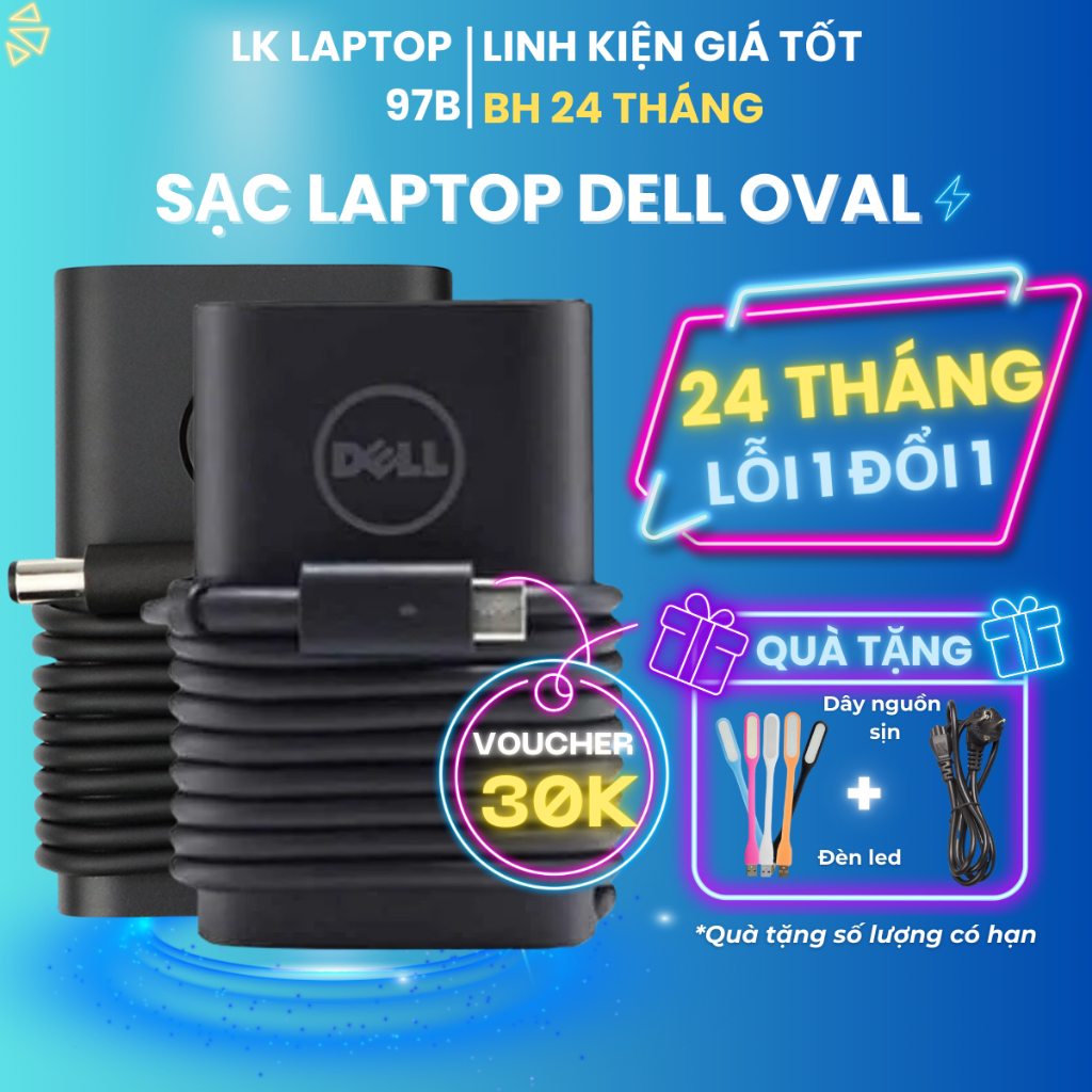 Sạc Laptop Dell Oval Chân To, Nhỏ, Type C 65W 90W 130W - Sạc Dell chính ...