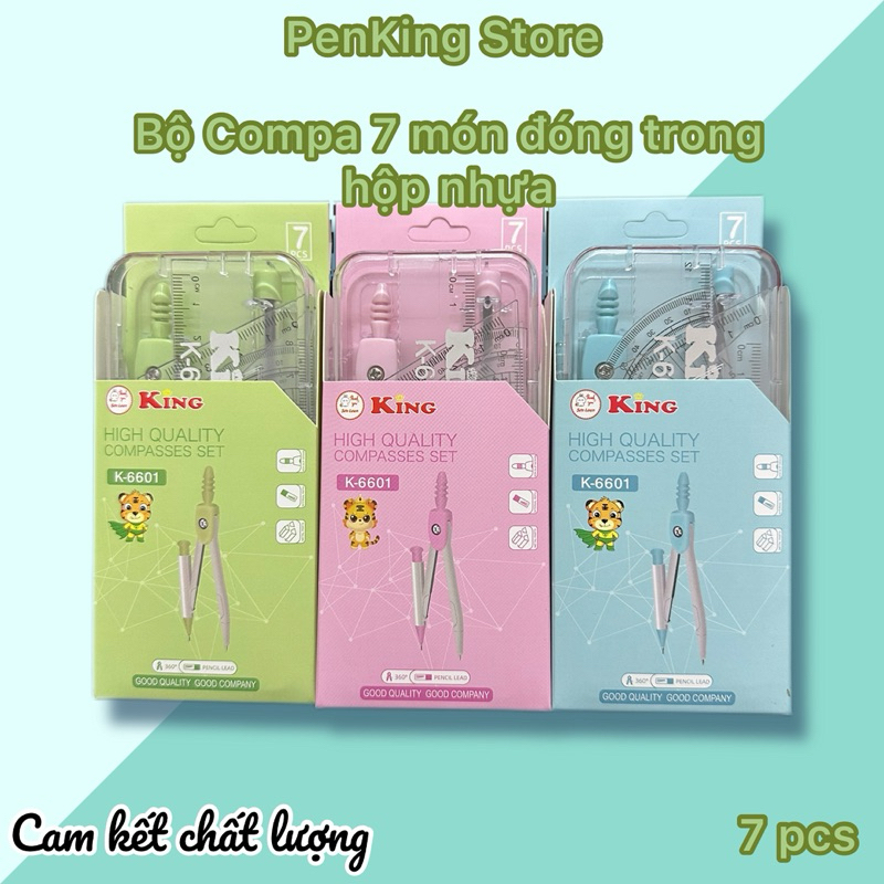 Sét COMPA King 7 món đóng trong hộp nhựa cao cấp | Shopee Việt Nam